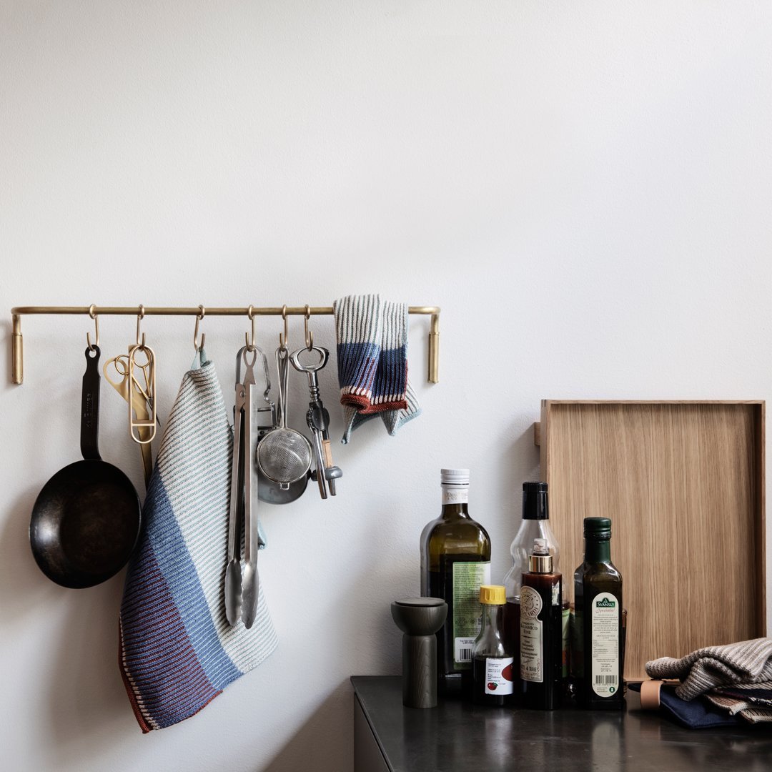 ferm LIVING Kitchen Rod w/ 6 Hooks | Danish Design Store