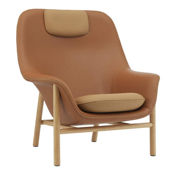 Drape High Lounge Chair w/ Headrest - Wood Legs – Danish Design Store