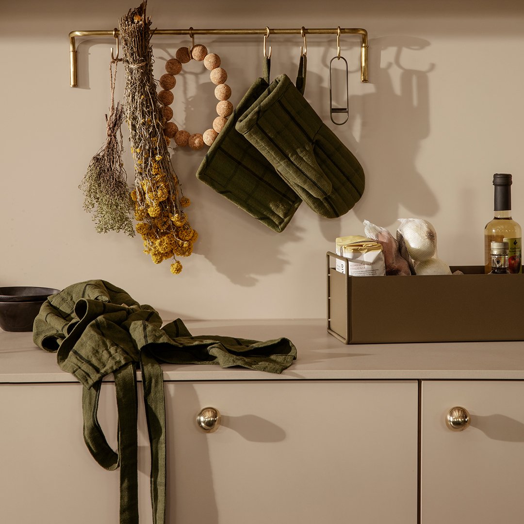 ferm LIVING Kitchen Rod w/ 6 Hooks | Danish Design Store