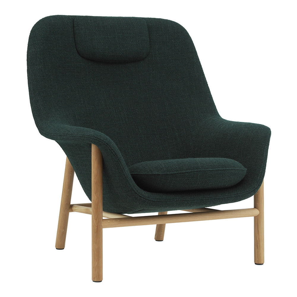 Drape High Lounge Chair w/ Headrest - Wood Legs – Danish Design Store