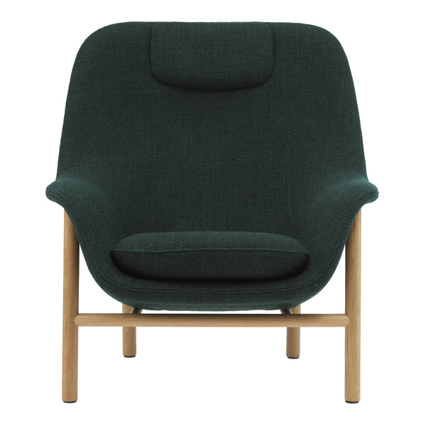 Normann Copenhagen Drape High Lounge Chair w/ Headrest - Wood Legs by ...