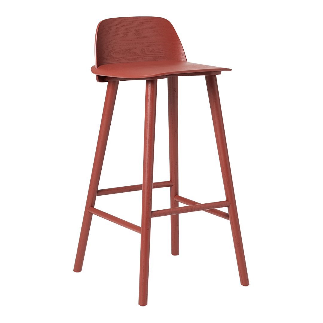 Nerd Bar Stool - Dark Red / Bar Height: 29.5" H - Overstock – Danish ...